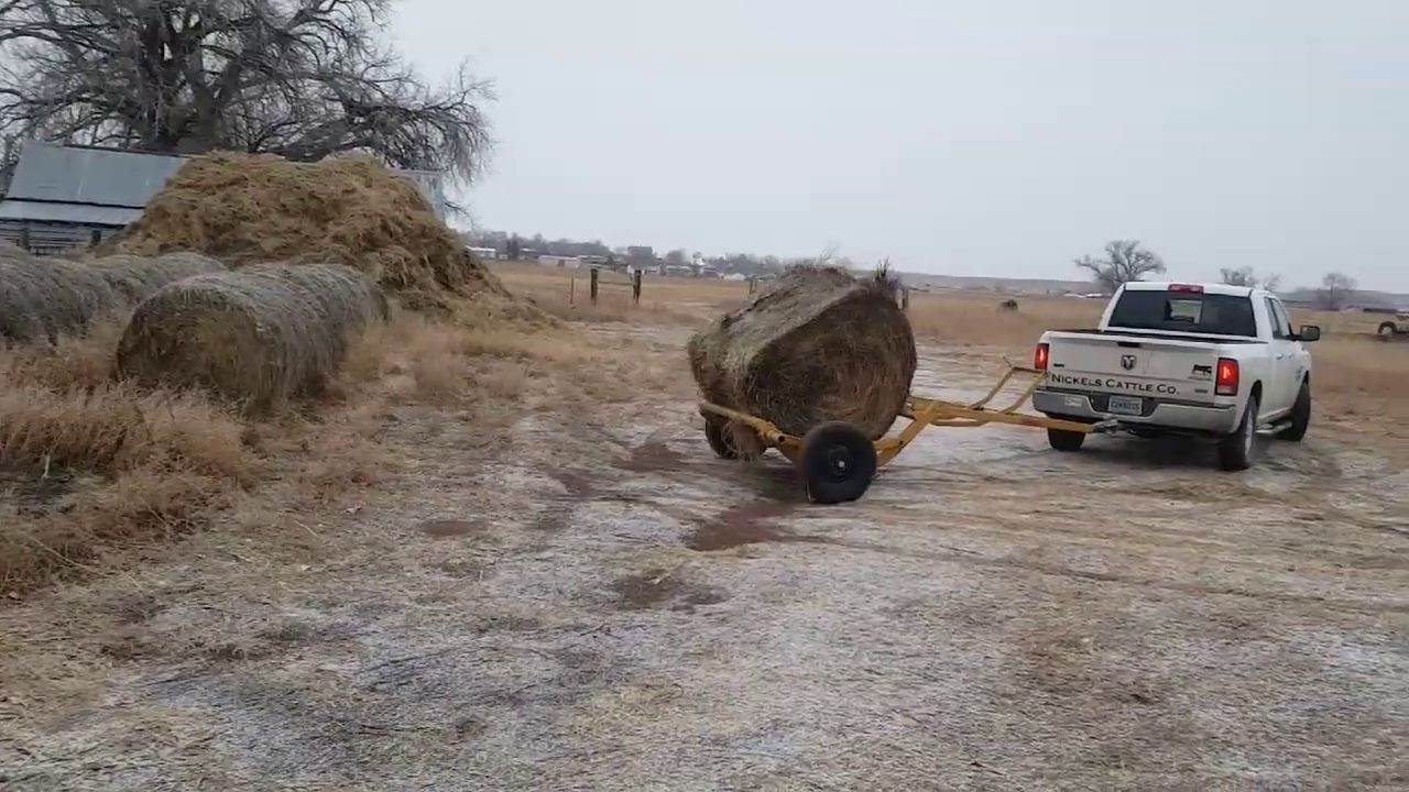 Une remorque ingénieuse pour les balles de foin Une remorque ingénieuse pour les balles de foin